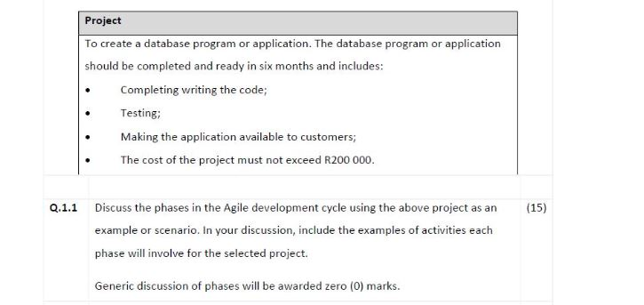 Solved Project To create a database program or application. | Chegg.com