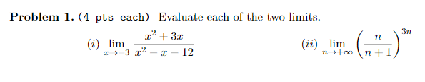 Solved Problem 1. (4 ﻿pts each) ﻿Evaluate each of the two | Chegg.com
