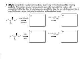 Solved 5 (10 pts) Complete the reaction schemes below by | Chegg.com