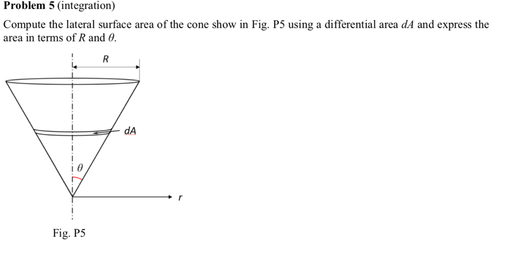 Solved Problem 5 (integration) Compute the lateral surface | Chegg.com