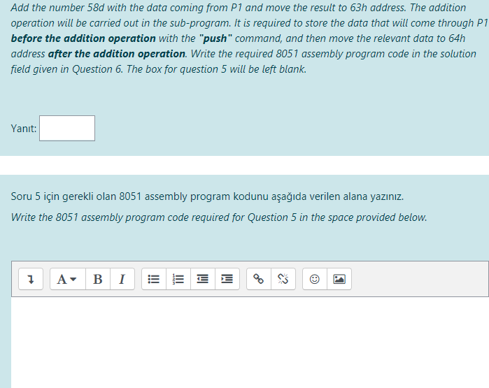 Solved Add the number 58d with the data coming from P1 and | Chegg.com