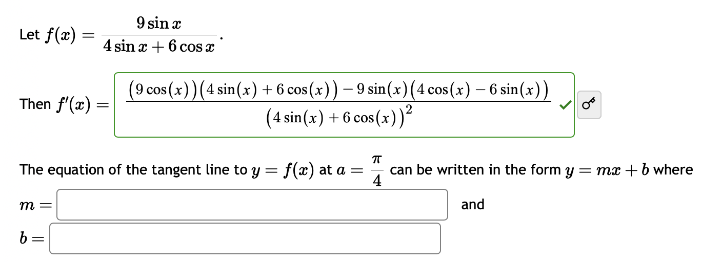 Solved Let f(x)=4sinx+6cosx9sinx. Then | Chegg.com