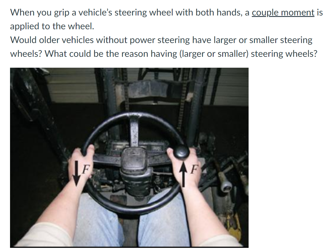 Solved When you grip a vehicle's steering wheel with both | Chegg.com