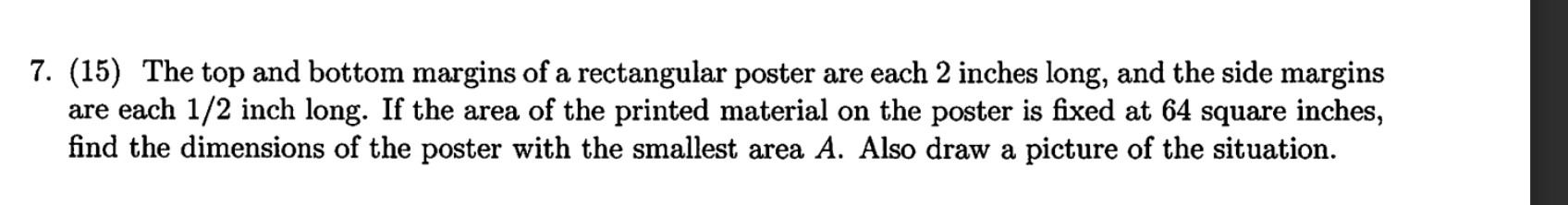 Solved (15) The top and bottom margins of a rectangular | Chegg.com