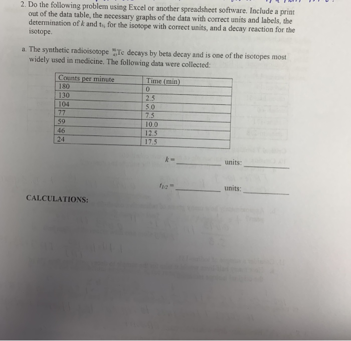 Solved 2. Do the following problem using Excel or another | Chegg.com