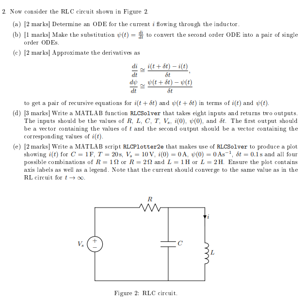 2. Now consider the RLC circuit shown in Figure 2. | Chegg.com