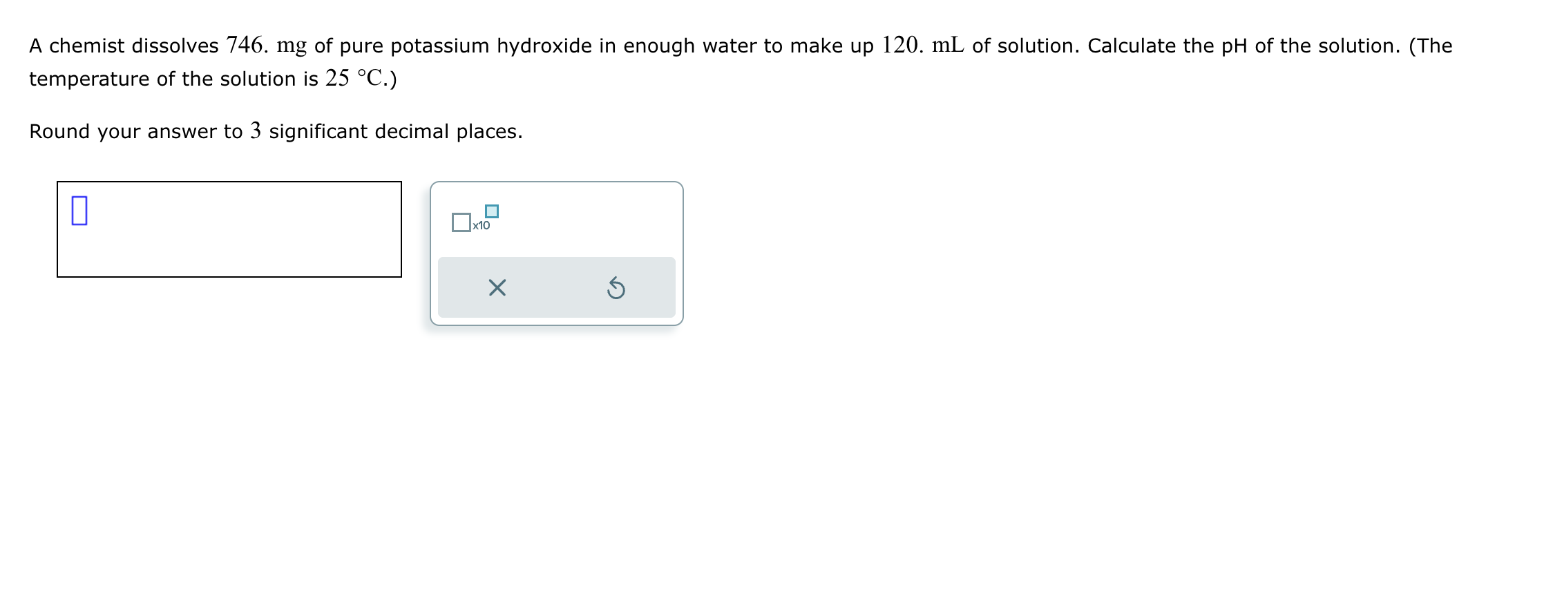 Solved A chemist dissolves 746.mg of pure potassium | Chegg.com