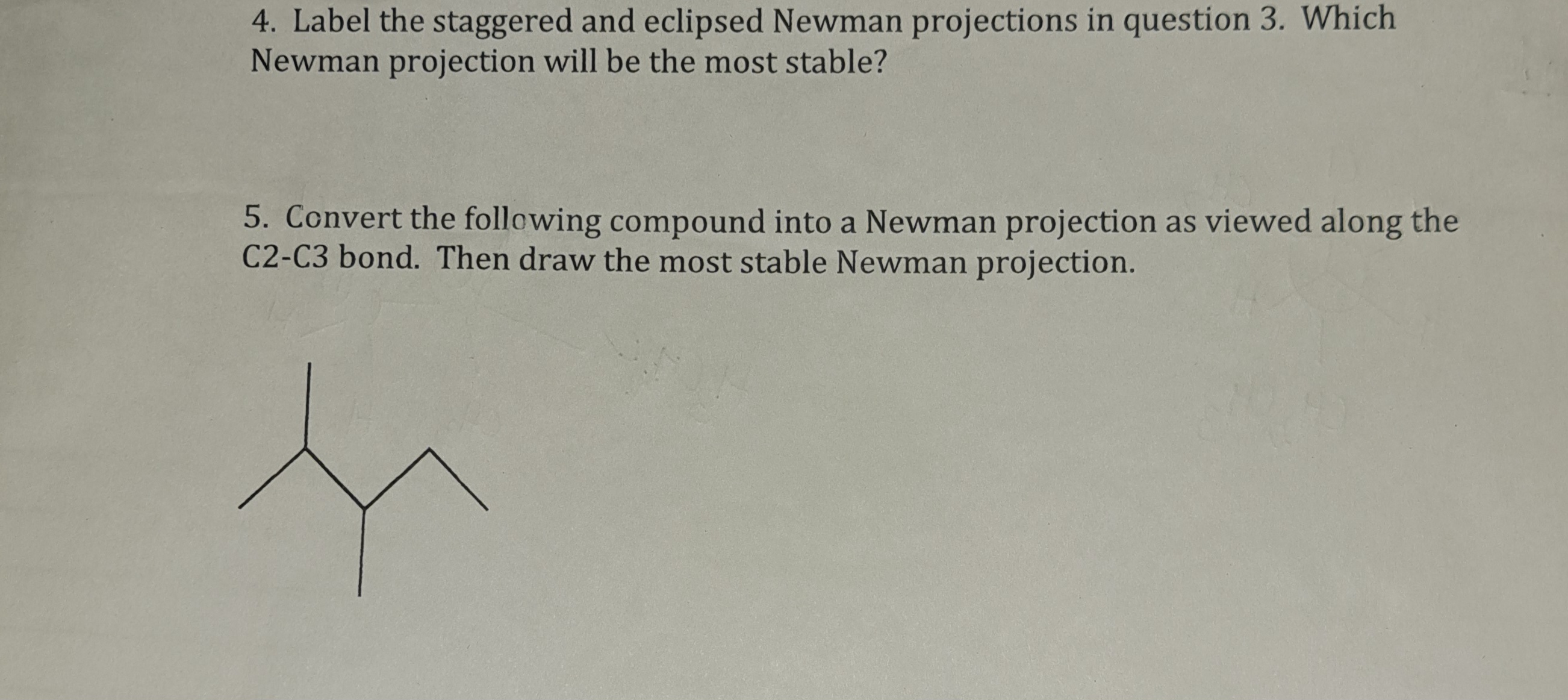 Solved 4. Label the staggered and eclipsed Newman | Chegg.com