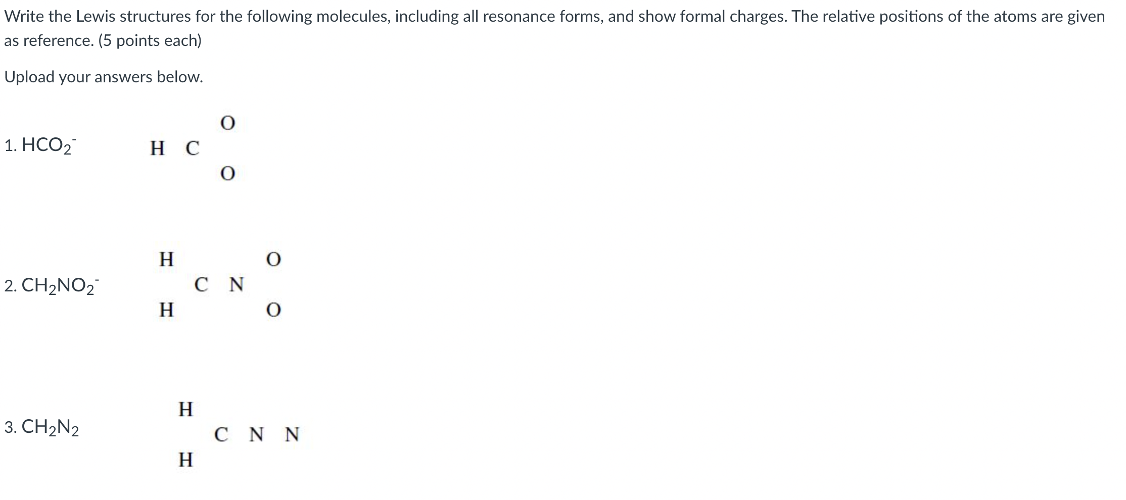 Solved Write The Lewis Structures For The Following