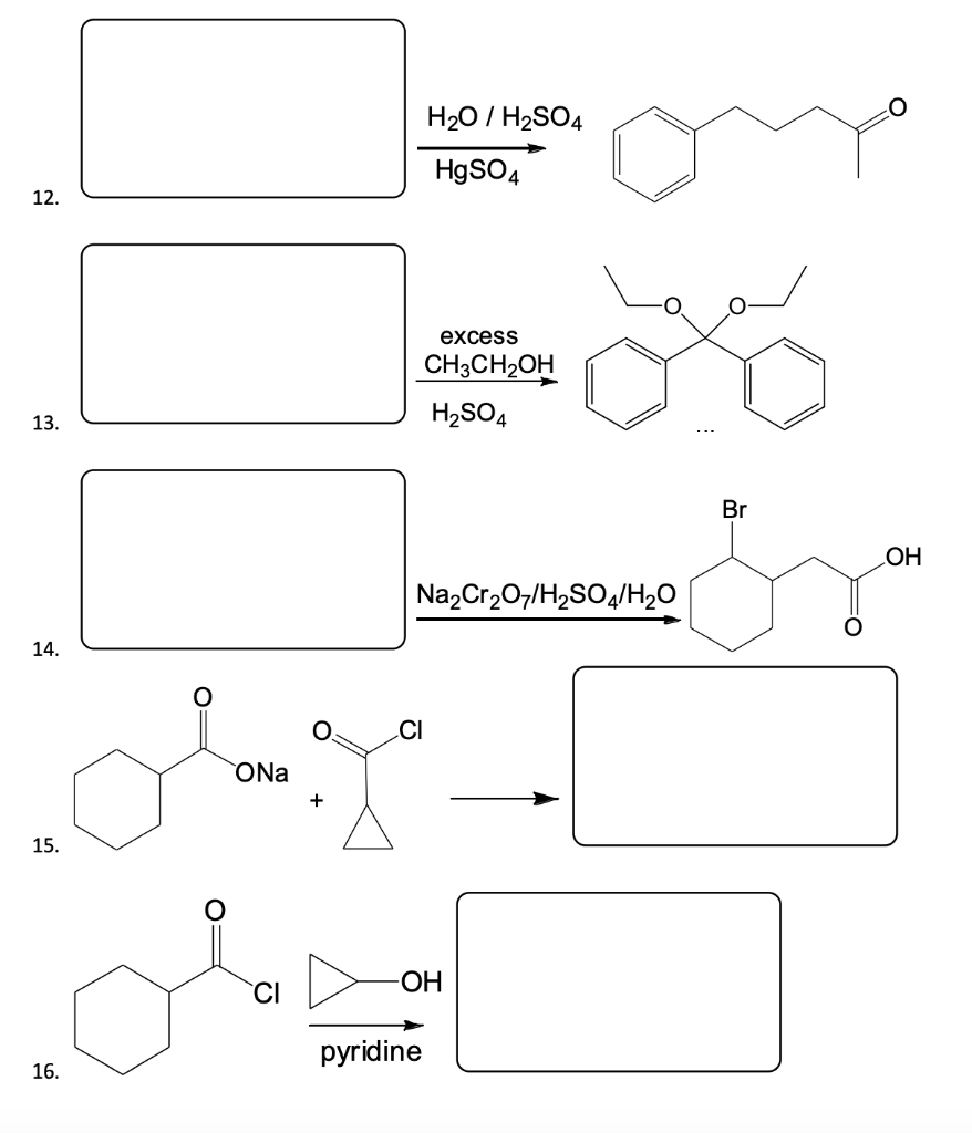Solved H20 / H2SO4 HgSO4 excess CH3CH2OH H2SO4 OH | Chegg.com
