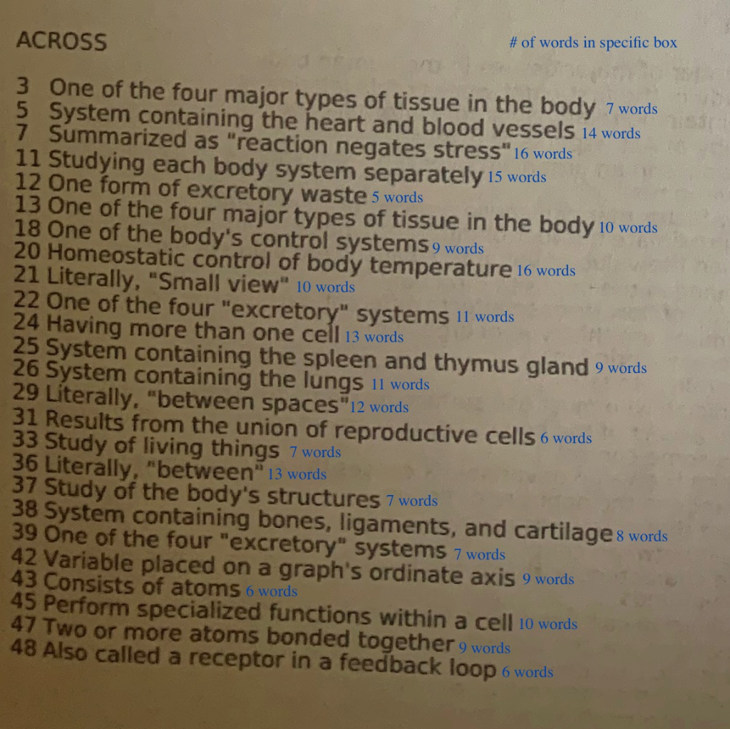 Solved A&P Introduction Puzzle B TTTTTT TTTTT PUUDUL | Chegg.com