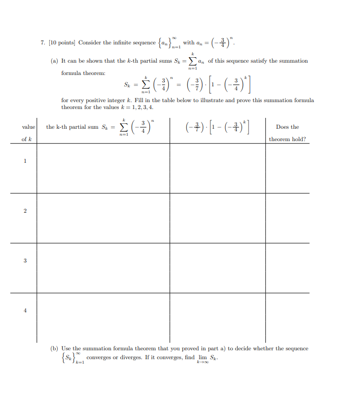 Solved 7. [10 points] Consider the infinite sequence and | Chegg.com