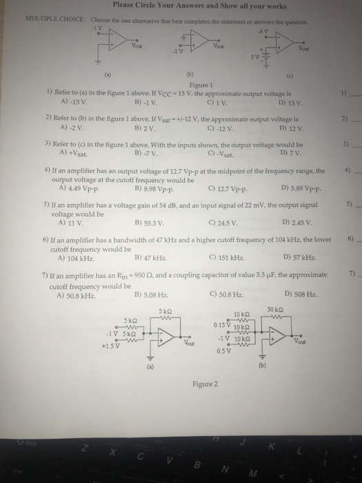 Solved Please Circle Your Answers and Show all your works | Chegg.com
