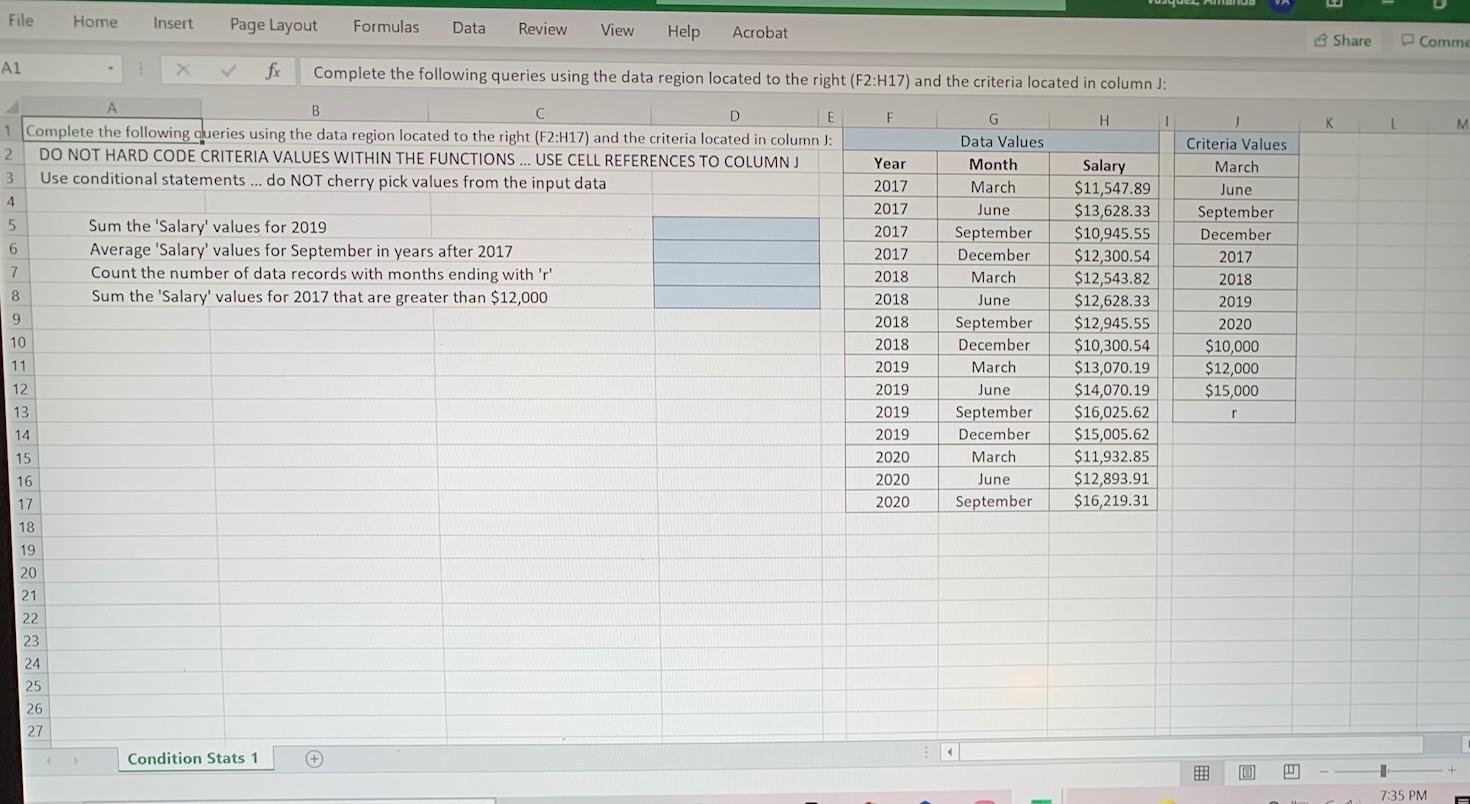 Solved File Home Insert Page Layout Formulas Data Review | Chegg.com