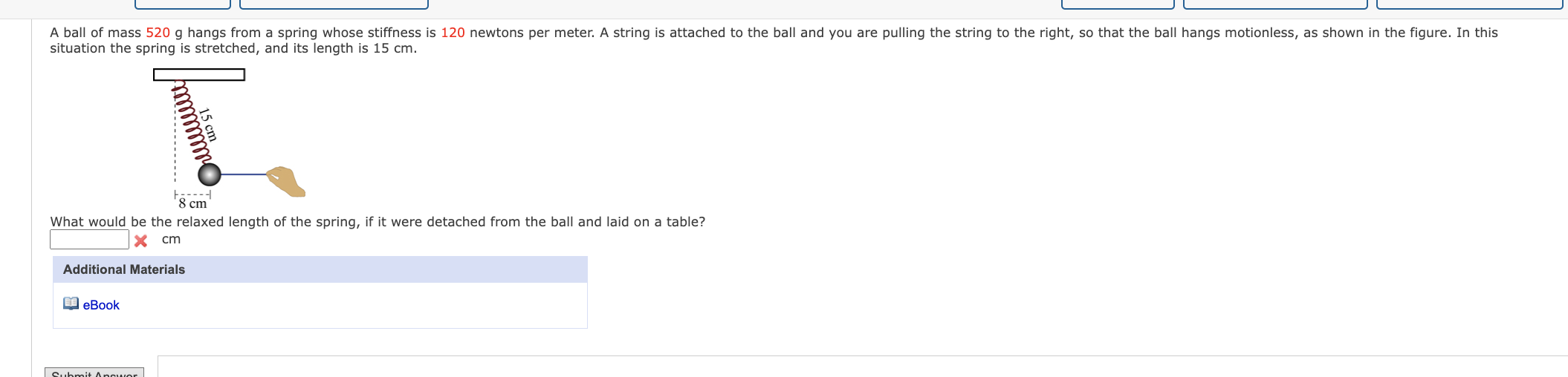 Solved What would be the relaxed length of the spring, if it | Chegg.com