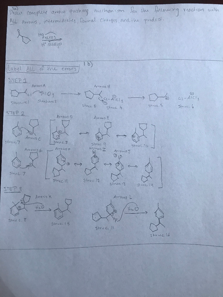Solved 1a) Draw the complete arrow pushing mechanisms for | Chegg.com