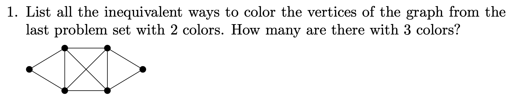 Solved 1. List all the inequivalent ways to color the | Chegg.com