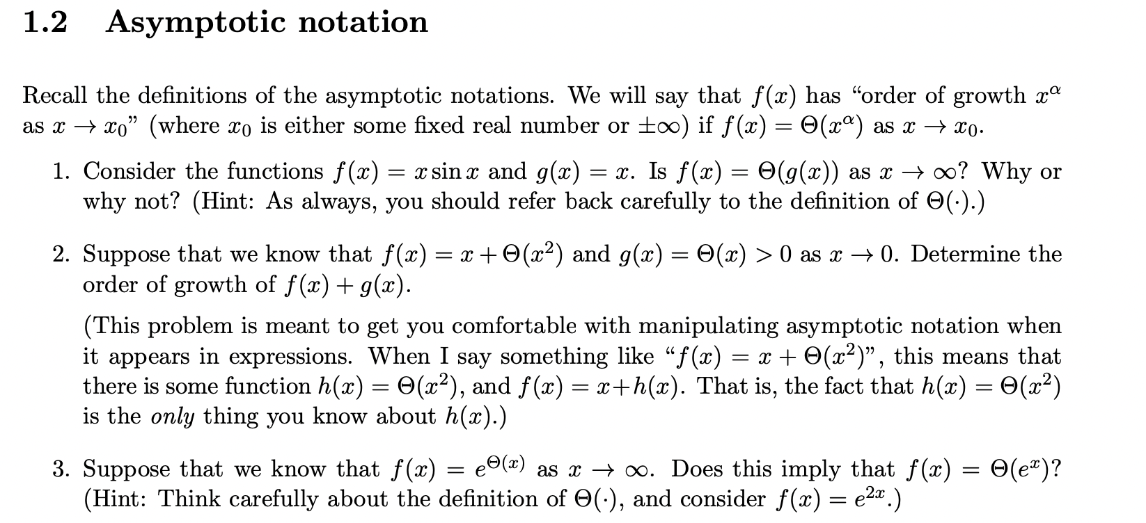 Solved Recall the definitions of the asymptotic notations. | Chegg.com