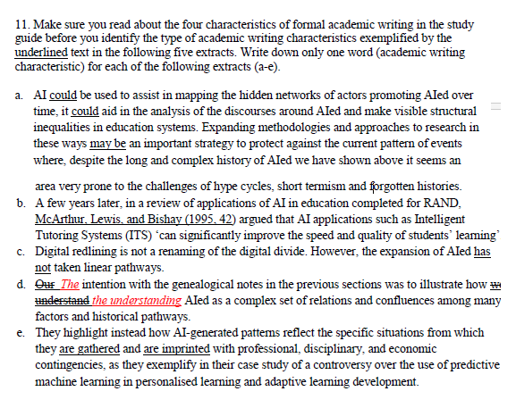 11. Make sure you read about the four characteristics | Chegg.com