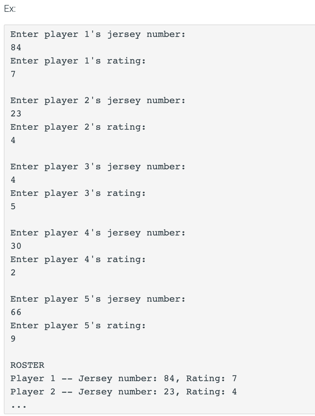 Solved This program will store roster and rating information | Chegg.com