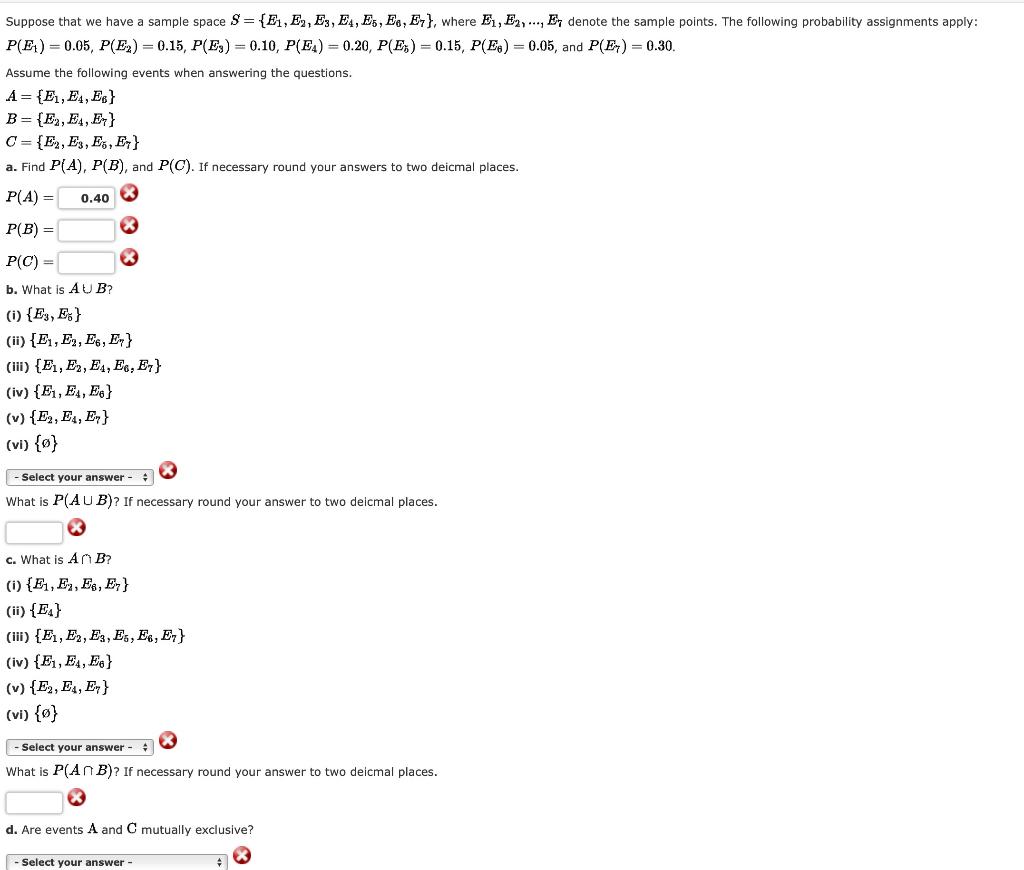 Solved Suppose that we have a sample space | Chegg.com