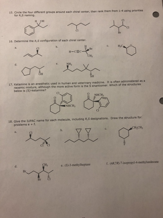 Solved 15. Circle the four different groups around each | Chegg.com