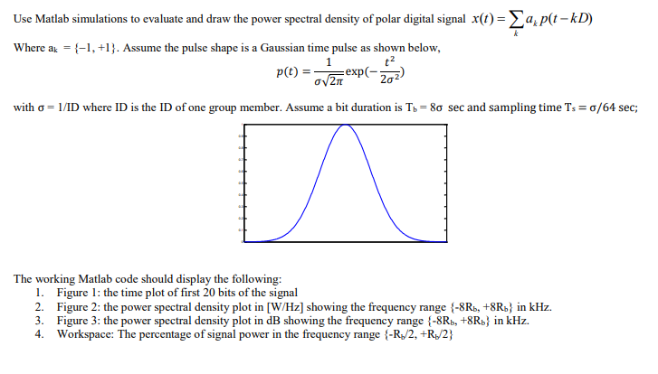 Use Matlab simulations to evaluate and draw the power | Chegg.com