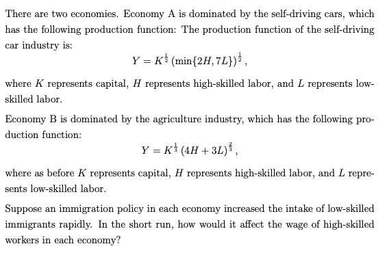 Solved There are two economies. Economy A is dominated by | Chegg.com