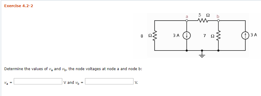 Solved Exercise 4.2-2 8 2 Determine the values of va and Vb, | Chegg.com