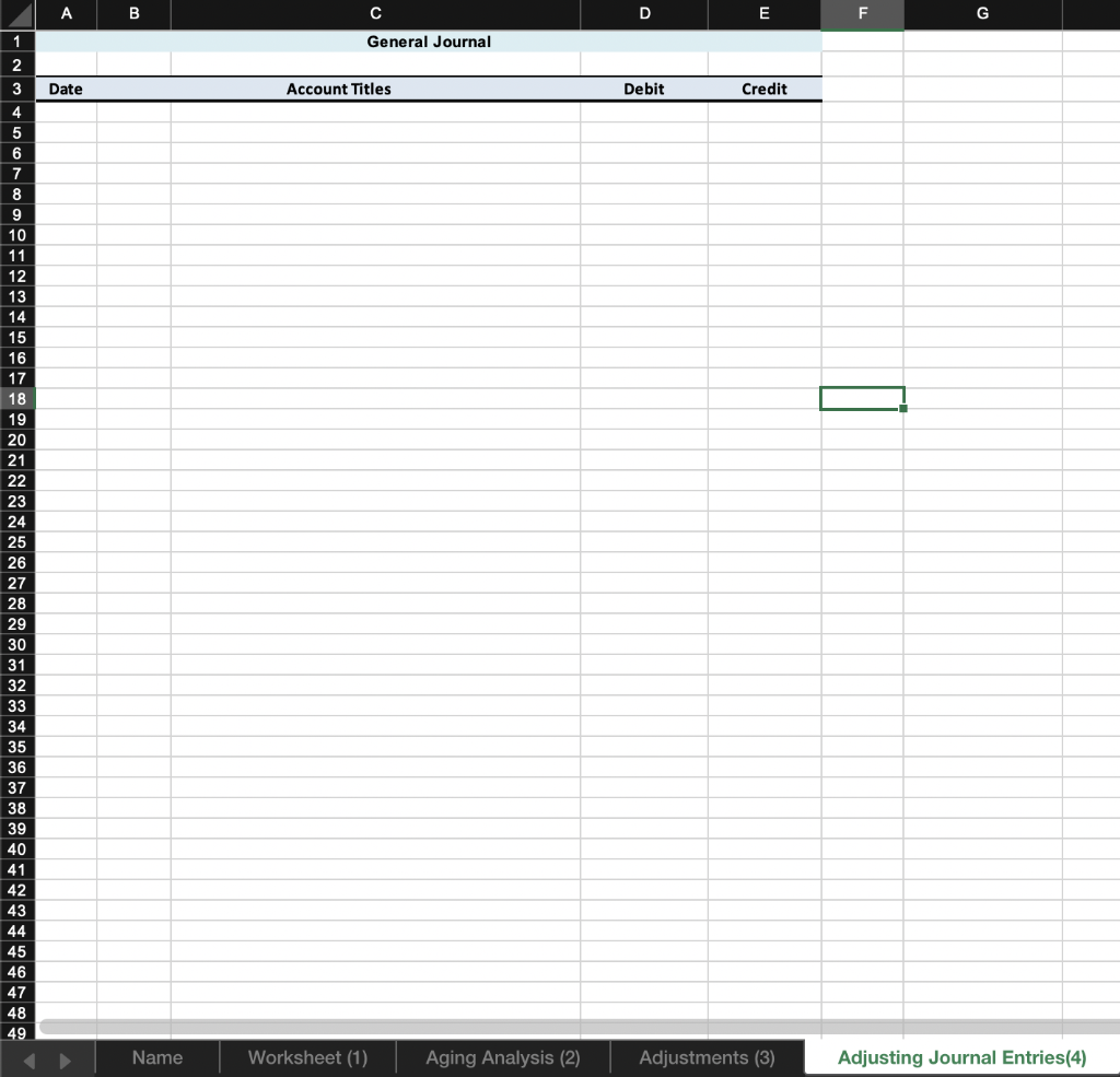 Solved Using the information in the Worksheet (1) tab, | Chegg.com