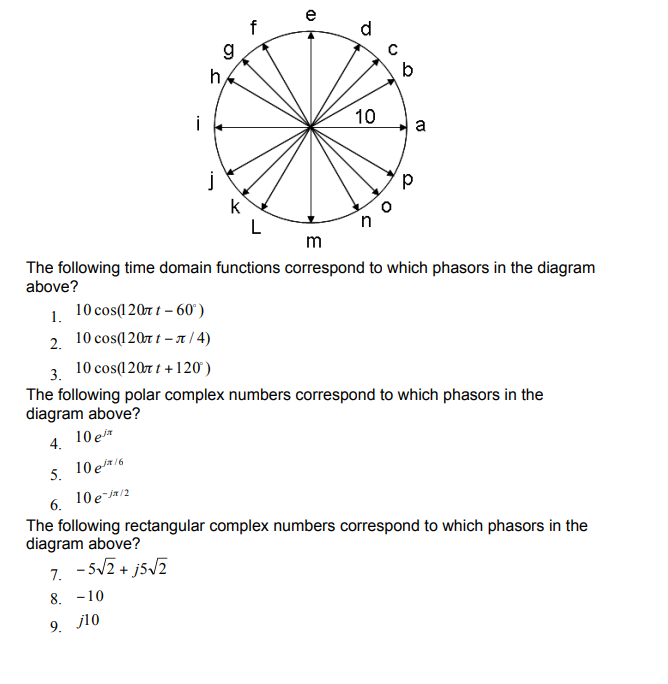 Solved 10 a 0 The following time domain functions correspond | Chegg.com
