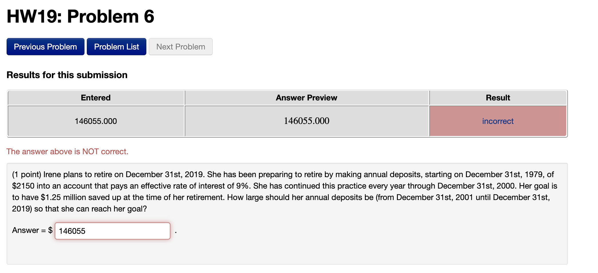 Solved HW19: Problem 6 Previous Problem Problem List Next | Chegg.com