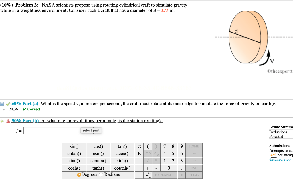 (10\%) Problem 2: NASA scientists propose using | Chegg.com