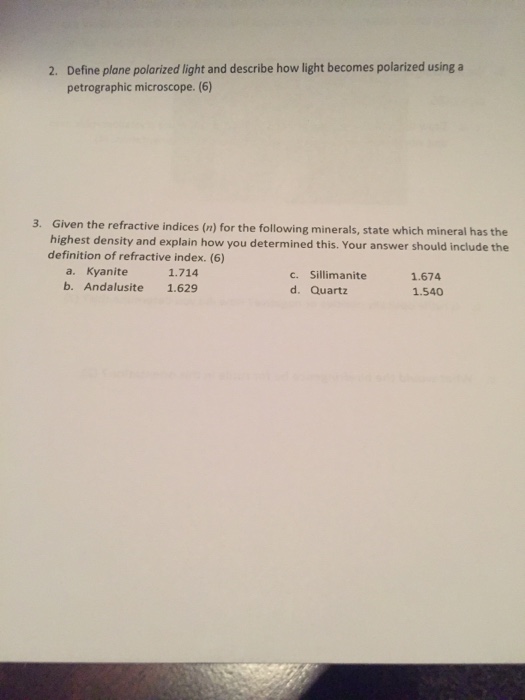 Solved Define plane polarized light and describe how light | Chegg.com