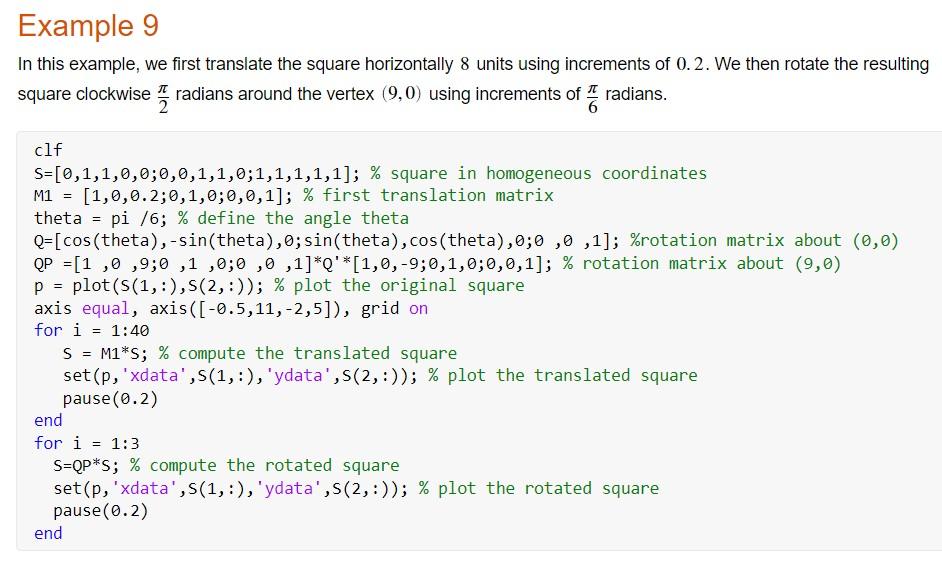 Solved Consider the square in EXAMPLE 9 in the livescript. | Chegg.com
