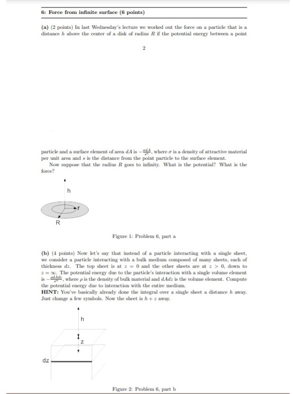 6: Force from infinite surface (6 points) (a) (2 | Chegg.com