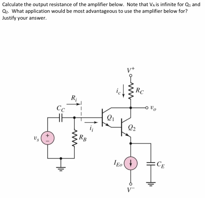 Solved Calculate the output resistance of the amplifier | Chegg.com Solved Calculate the output resistance of the amplifier | Chegg.com