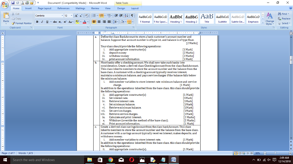 Solved Document1 [Compatibility Mode] - Microsoft WordTable | Chegg.com