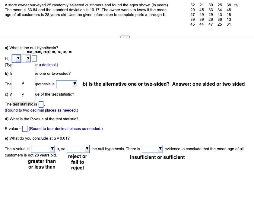 Solved A store owner surveyed 25 randomly selected customers | Chegg.com