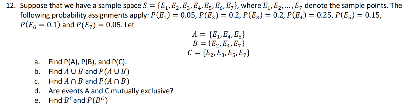 Solved 2. Suppose that we have a sample space | Chegg.com