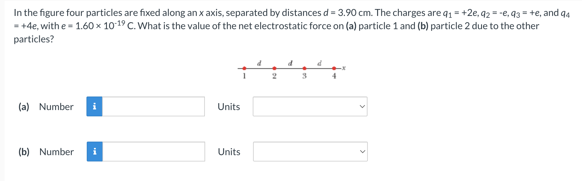 Solved In the figure four particles are fixed along an x | Chegg.com