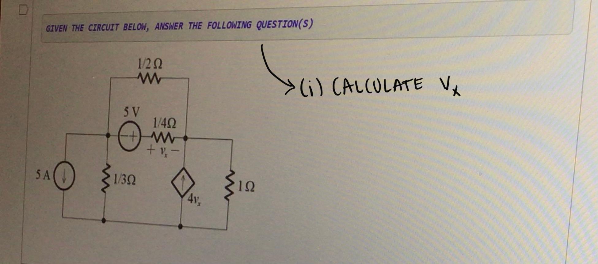 Solved GIVEN THE CIRCUIT BELOW, ANSWER THE FOLLOWING | Chegg.com