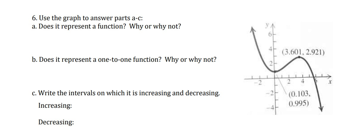 Solved 6. Use the graph to answer parts a-c: a. Does it | Chegg.com
