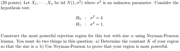 Solved (20 points) Let \\( X_{1}, \\cdots, X_{n} \\) be iid | Chegg.com