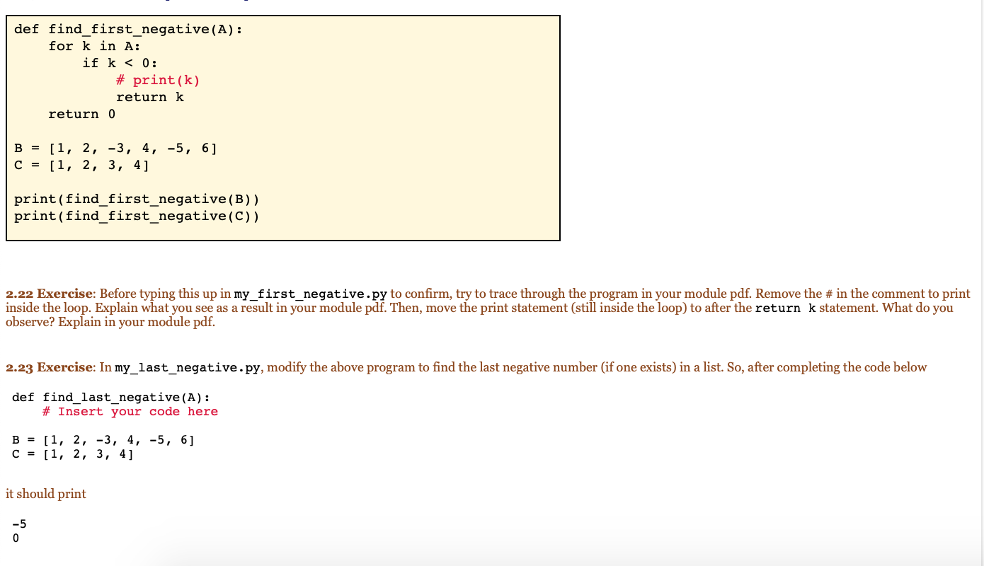 Solved for 2.18 exercise, please provide a tracing table for | Chegg.com