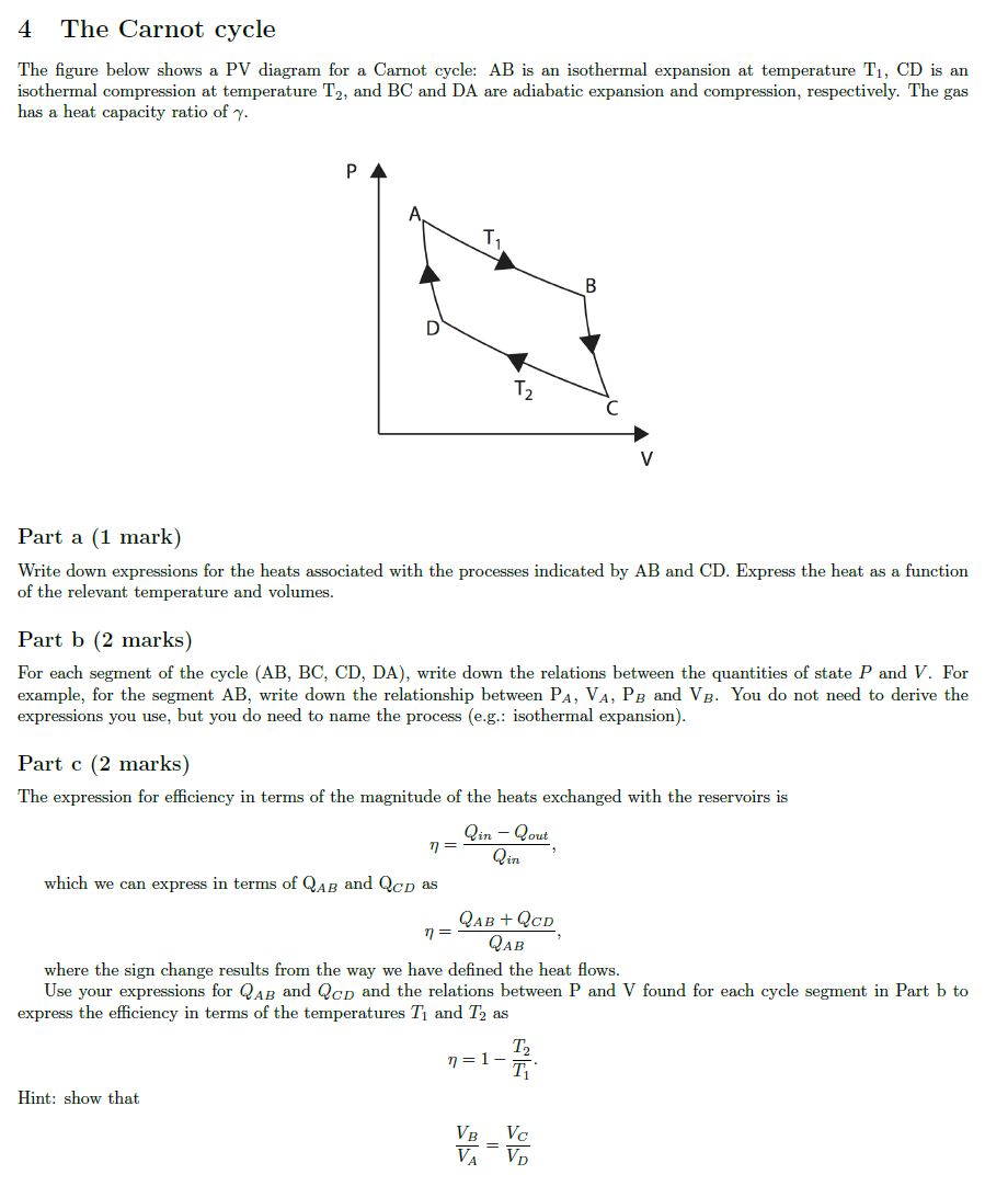 Solved Part c (2 marks) The expression for efficiency in | Chegg.com
