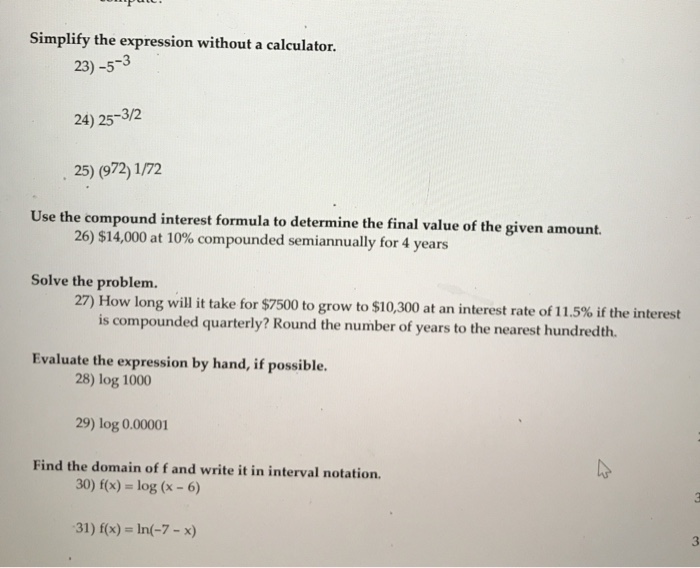 Solved Simplify the expression without a calculator. 23)-5-3 | Chegg.com