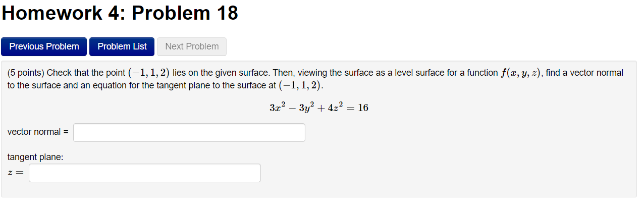 Solved (5 points) Check that the point (−1,1,2)(−1,1,2) lies | Chegg.com