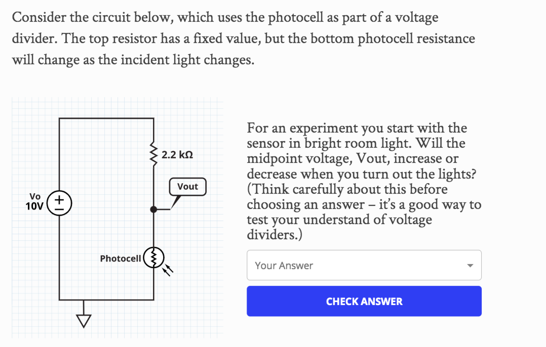 Solved Consider the circuit below, which uses the photocell | Chegg.com