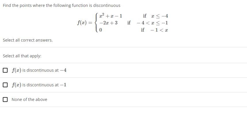 Solved Find the points where the following function is | Chegg.com